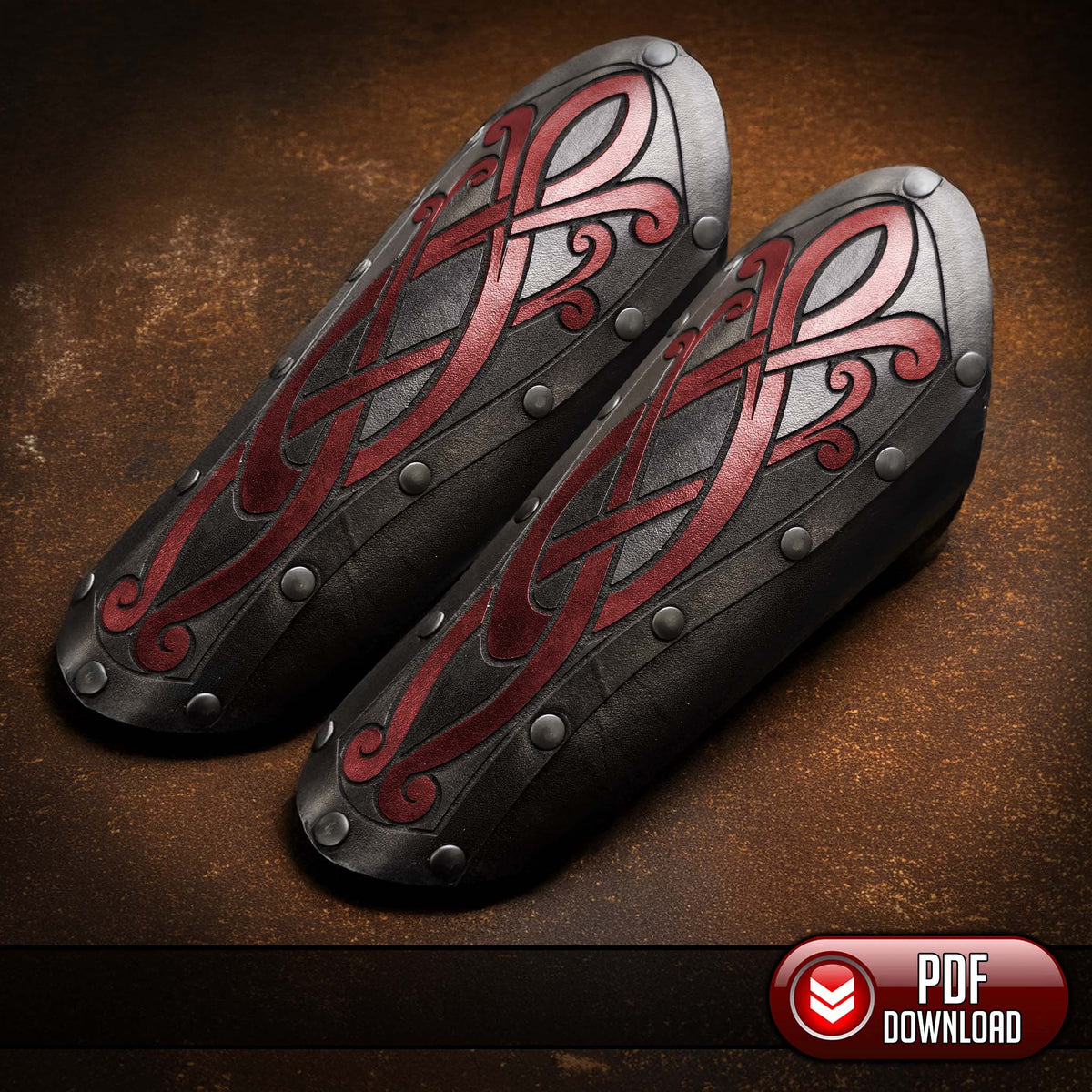 Leather Vambrace Pattern Armor - PDF + SVG | Dark Horse Workshop