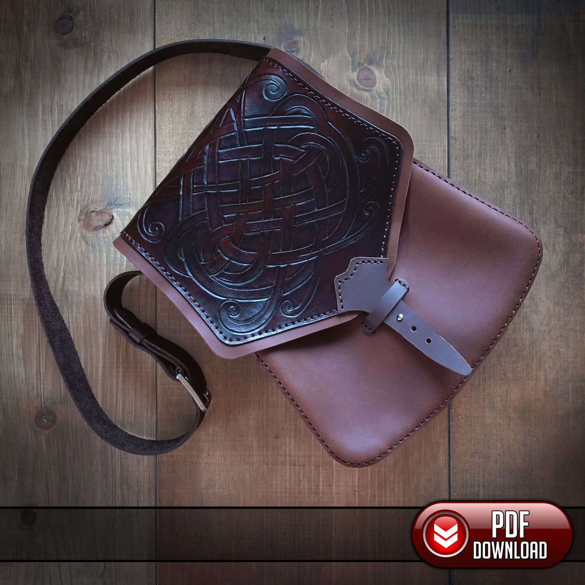 Leather Satchel Pattern - PDF - SVG - Viking Art | Dark Horse Workshop