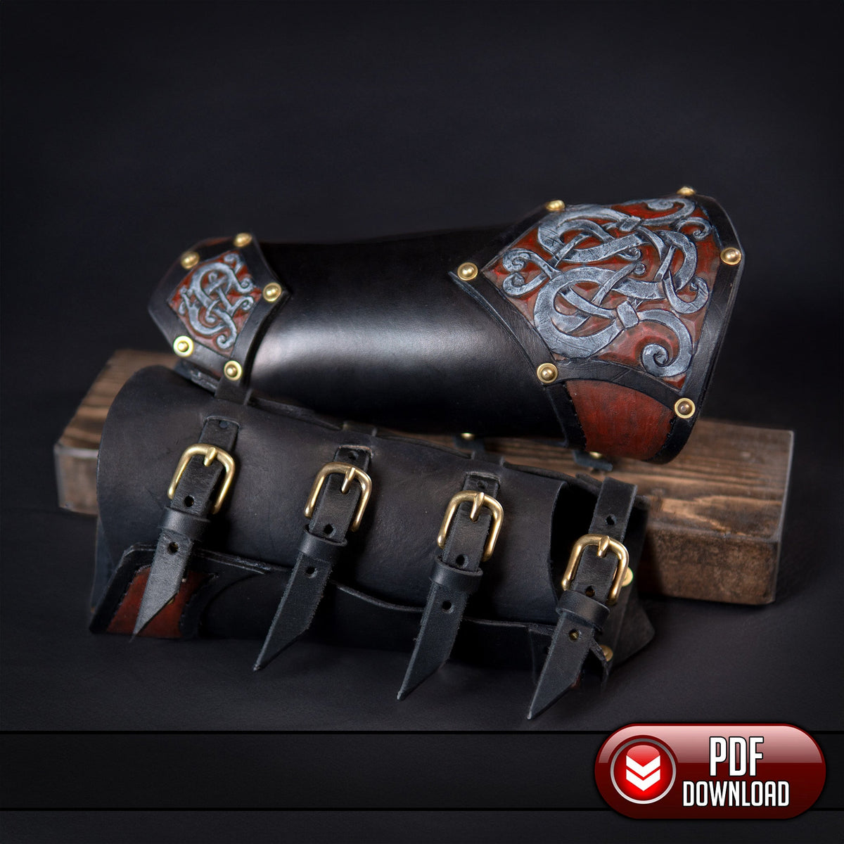 Leather Vambrace Pattern Armor - PDF + SVG | Dark Horse Workshop
