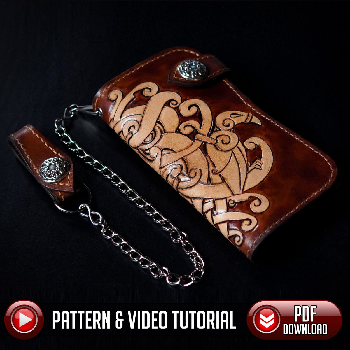 Biker Wallet Pattern - Long Wallet | Dark Horse Workshop