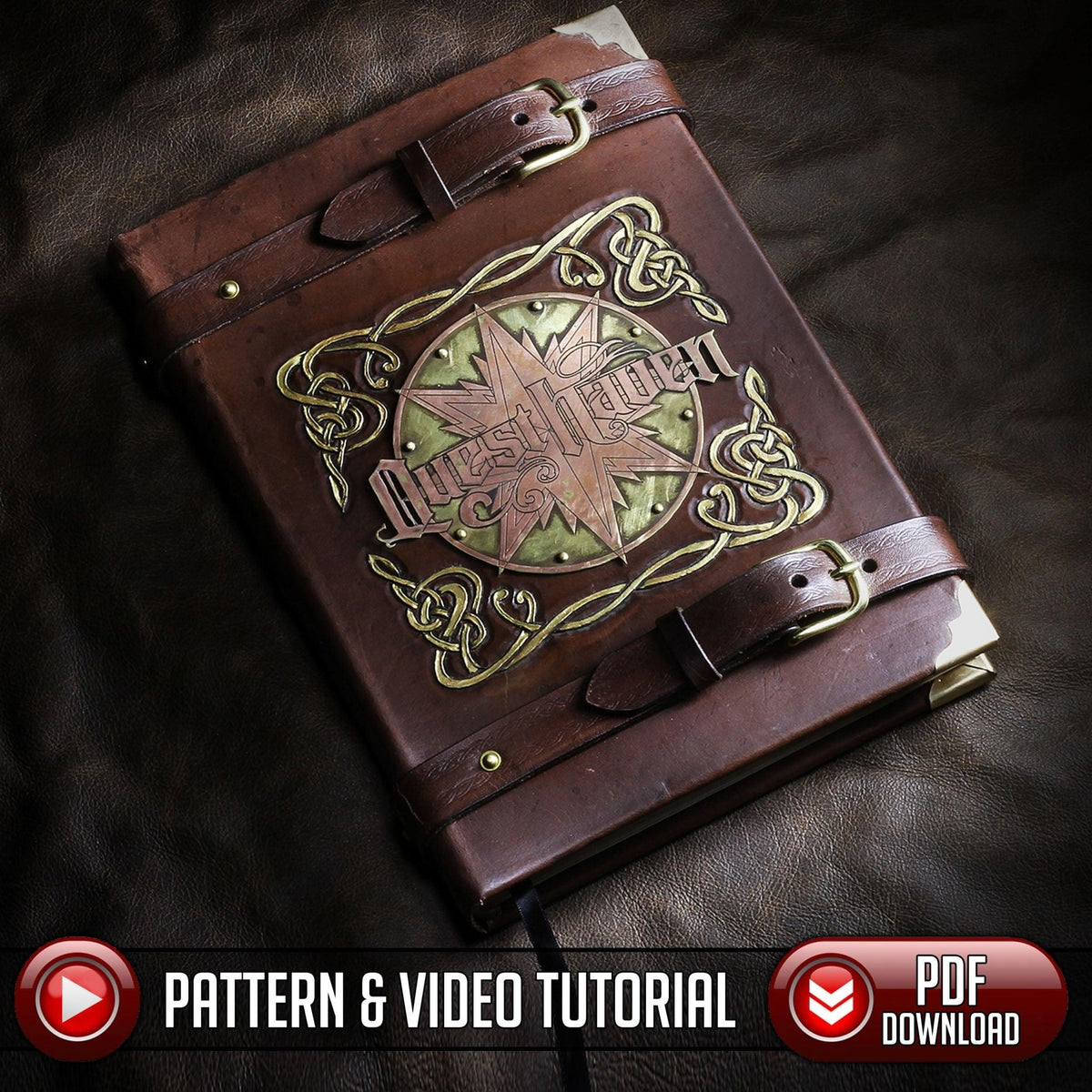 Leather Book Pattern - PDF SVG Laser | Dark Horse Workshop