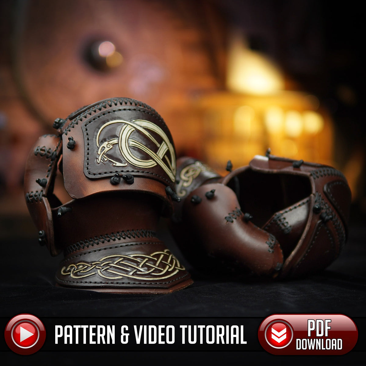 Leather Mitten Gauntlet Pattern - Leather Armor Pattern | Dark Horse ...