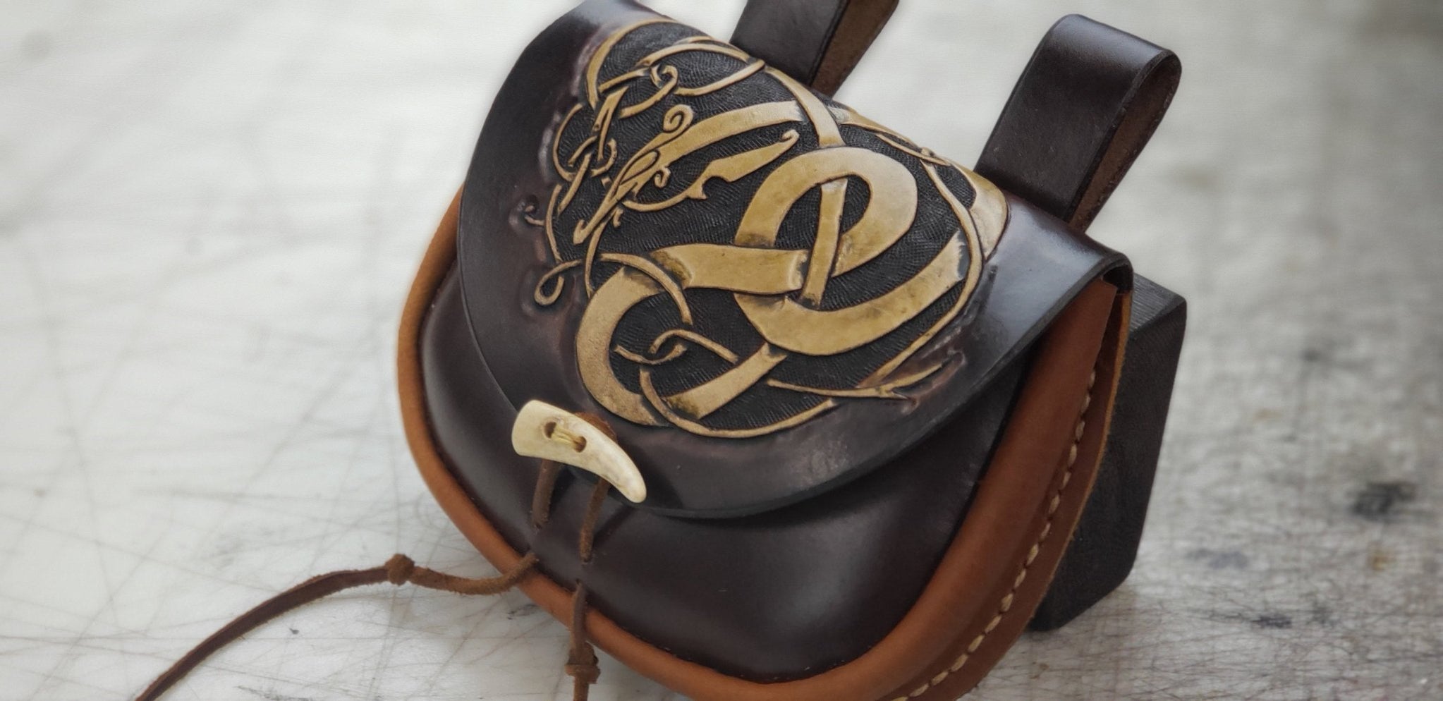 Leather Viking Pouch Pattern Serpent - PDF + SVG | Dark Horse Workshop